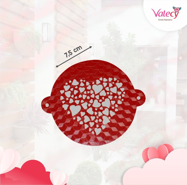 Stencil Corazón textura de corazones - San Valentín - Plantillas de ...