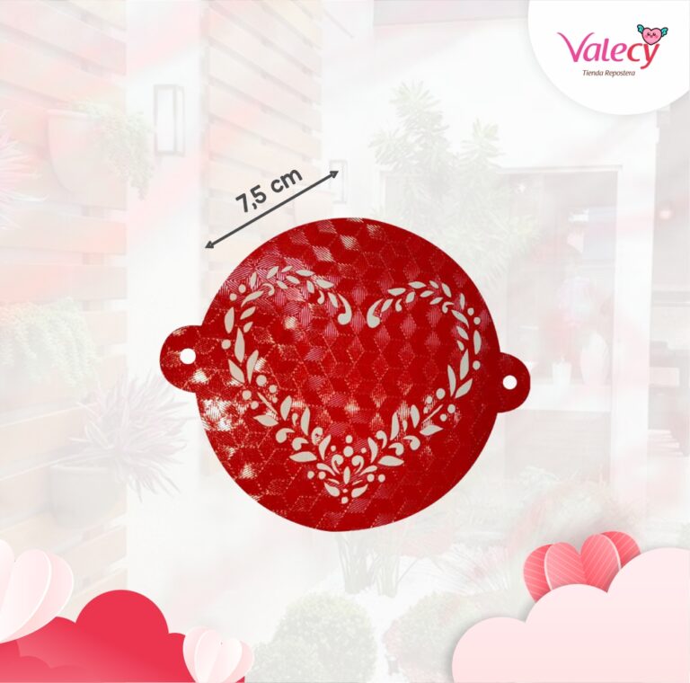 Stencil Corazón textura de hojas - San Valentín - Plantillas de ...