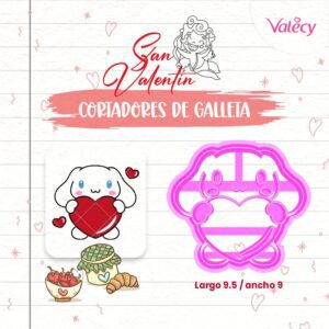 Cortador de galleta - cinnamoroll con corazón - incluye marcador - San ...